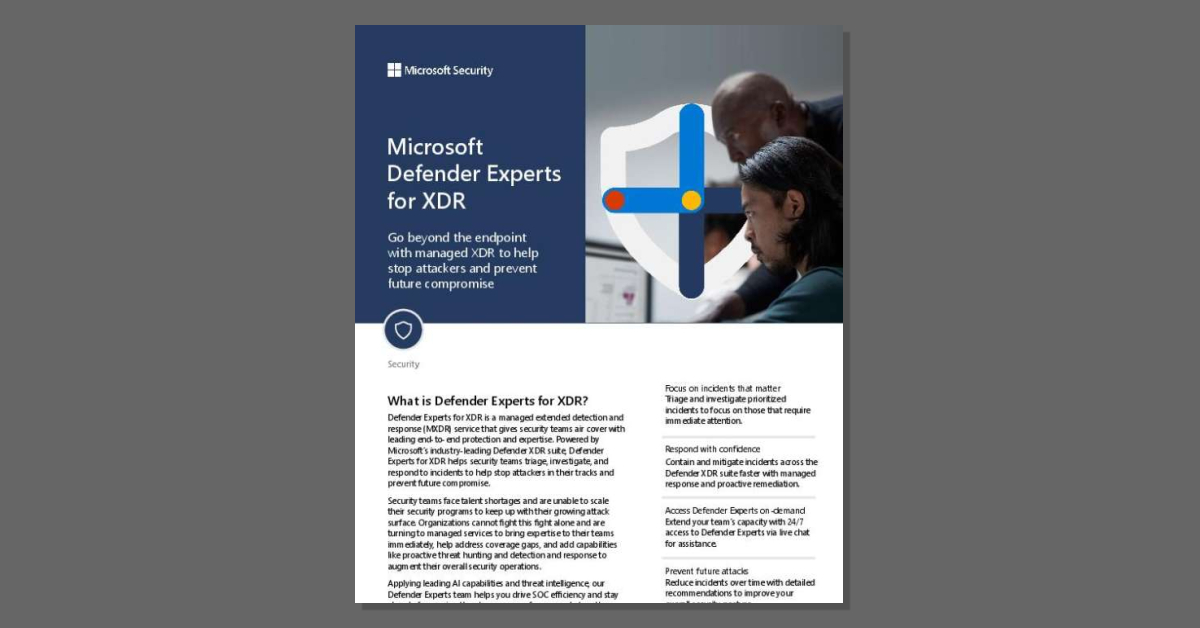Microsoft Defender Experts for XDR